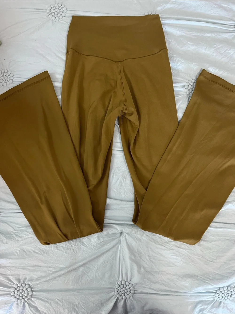 aerie | Pants & Jumpsuits | Aerie Gold Crossover Flare Leggings | Poshmark